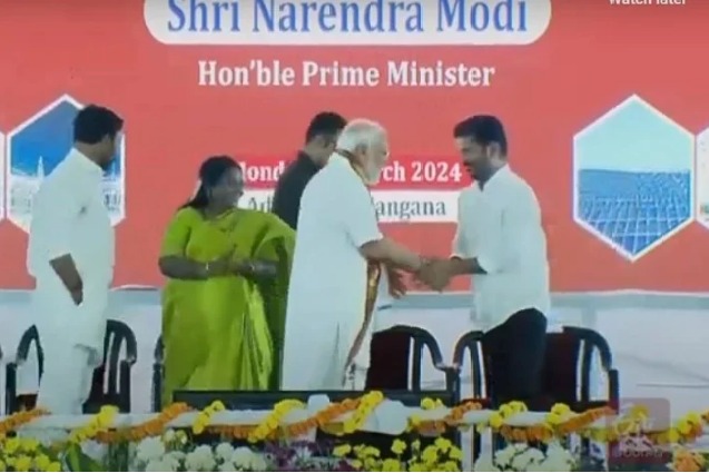 Narendra Modi: Modi and Revanth Reddy Share Stage in Adilabad..